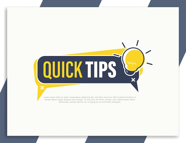 Premium Vector | Quick tips label innovation design template, helpful ... Premium Vector | Quick tips label innovation design template, helpful ...