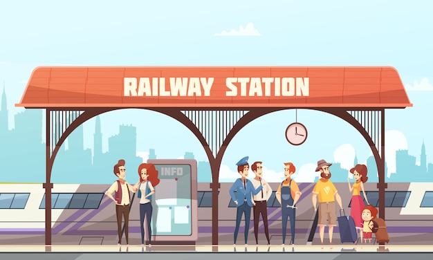 Free Vector | Railway station vector illustration Free Vector | Railway station vector illustration