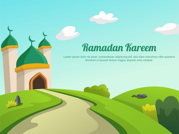 Premium Vector | Ramadan kareem landscape premium vector Premium Vector | Ramadan kareem landscape premium vector