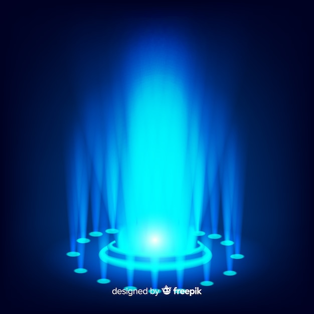 Free Vector | Realistic blue hologram portal background Free Vector | Realistic blue hologram portal background