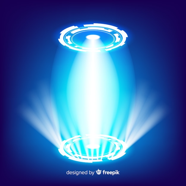 Free Vector | Realistic blue hologram portal background Free Vector | Realistic blue hologram portal background