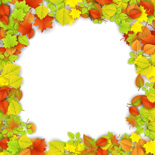Free Vector | Realistic frame with leaves Free Vector | Realistic frame with leaves