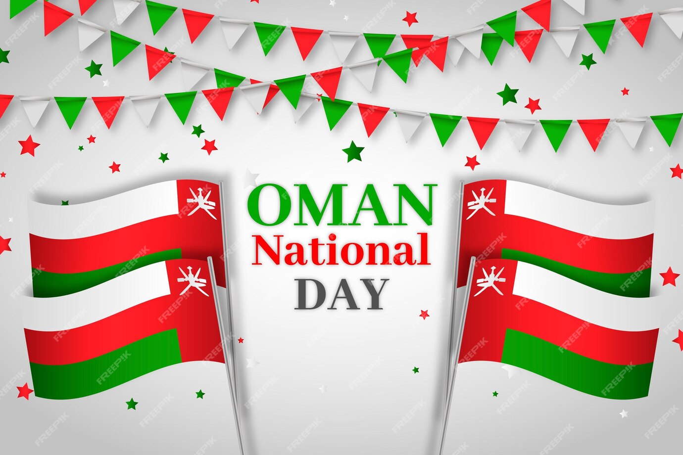 Free Vector Realistic National Day Of Oman Background