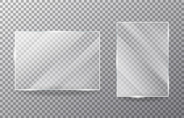 Premium Vector | Realistic transparent glass window set Premium Vector | Realistic transparent glass window set