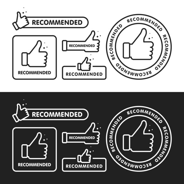 Premium Vector | Recommended icon set. Premium Vector | Recommended icon set.