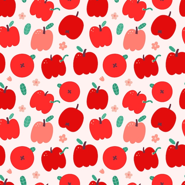 Premium Vector | Red apples seamless pattern Premium Vector | Red apples seamless pattern