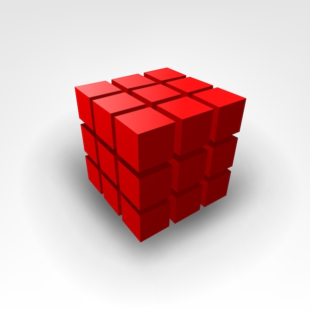 Premium Vector | Red cube vector illustration Premium Vector | Red cube vector illustration