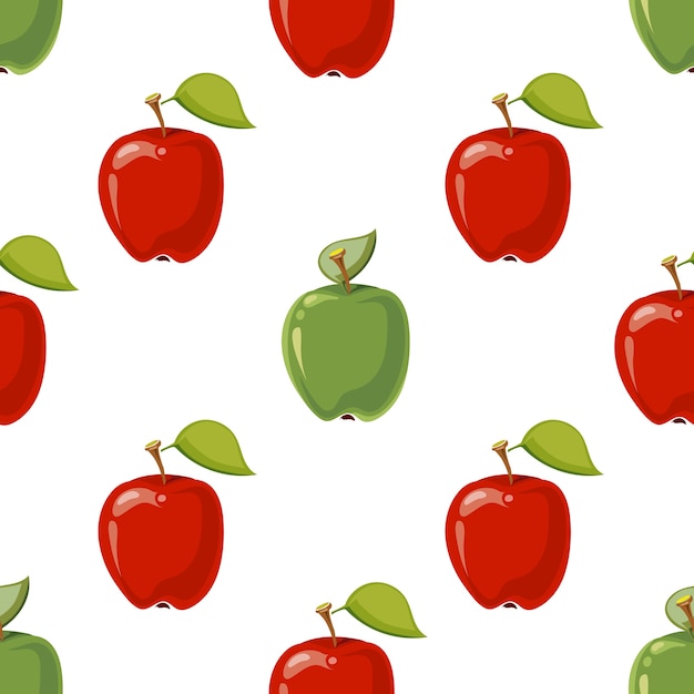 Premium Vector | Red and green vector apples seamless pattern Premium Vector | Red and green vector apples seamless pattern