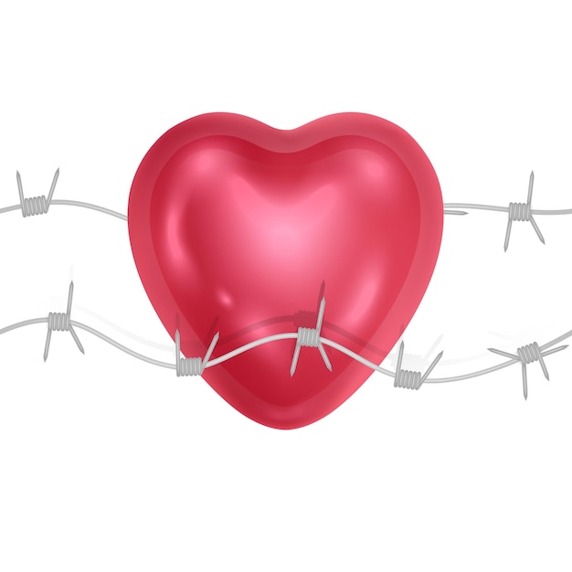 Premium Vector | Red heart and spikes Premium Vector | Red heart and spikes
