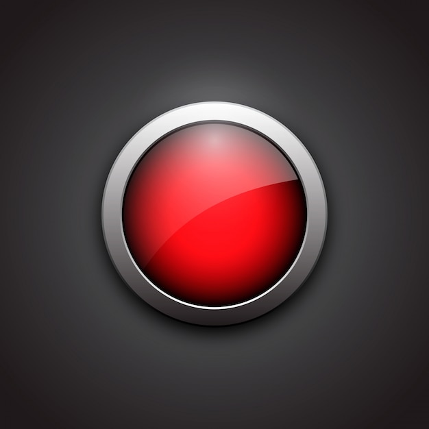 Premium Vector | Red shiny button with metallic elements. button with ... Premium Vector | Red shiny button with metallic elements. button with ...