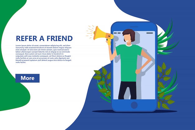 Premium Vector | Refer a friend banner template Premium Vector | Refer a friend banner template