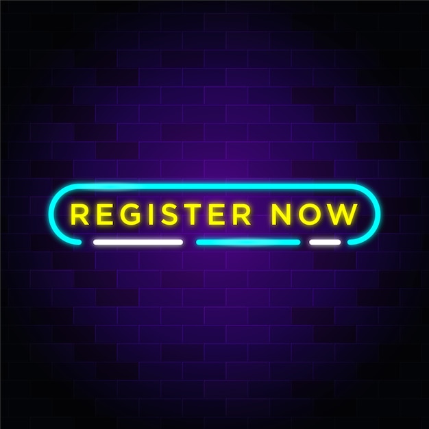 Premium Vector | Register now neon light sign Premium Vector | Register now neon light sign