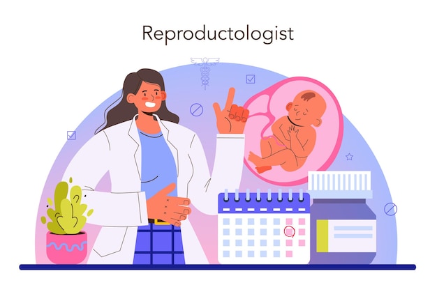 Premium Vector Reproductologist And Reproductive Health Gynecologist
