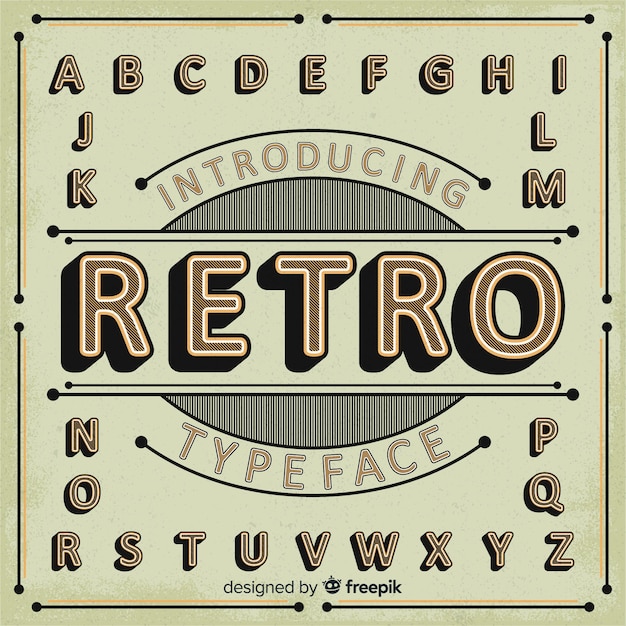 Free Vector | Retro alphabet Free Vector | Retro alphabet