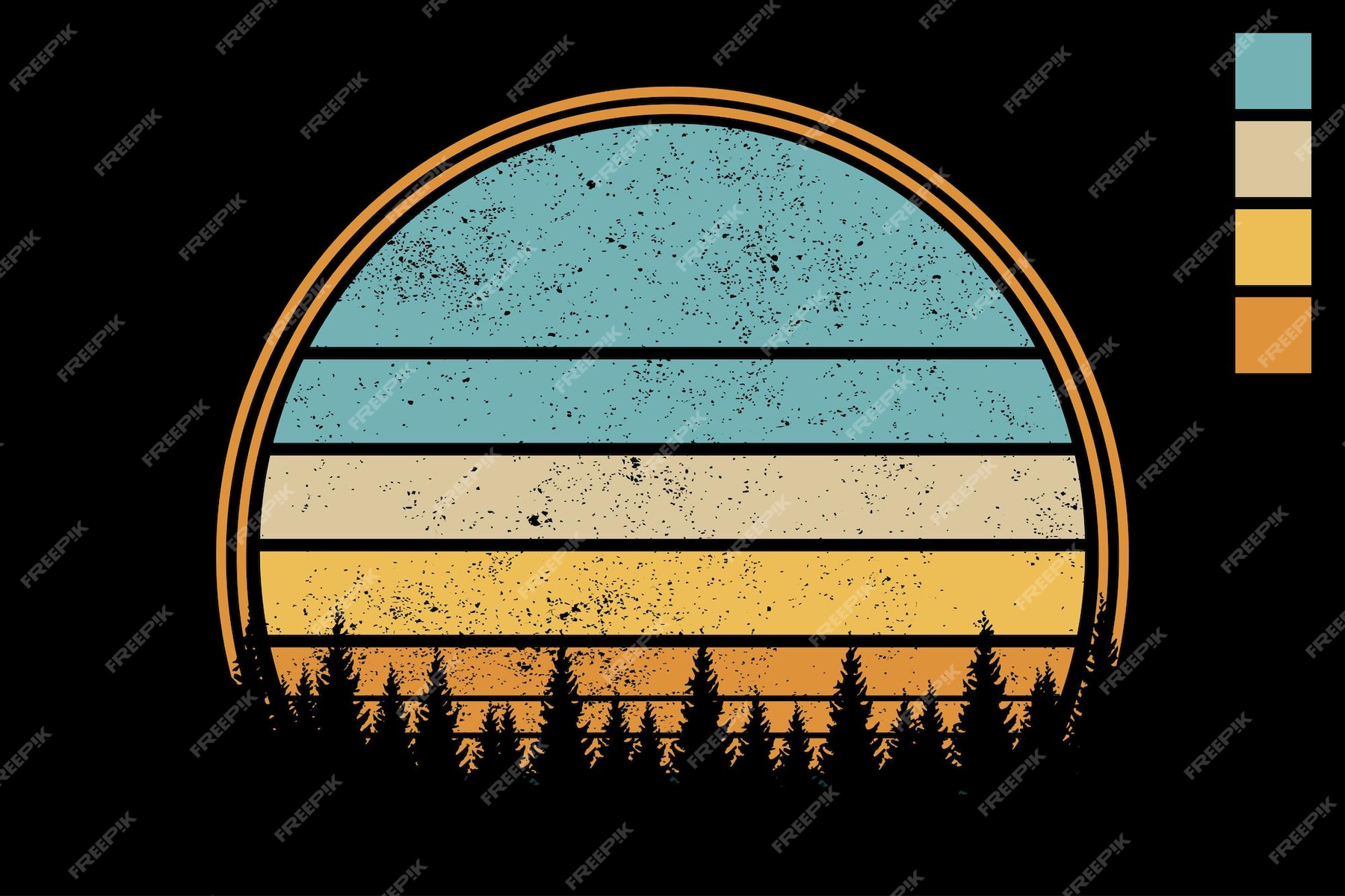 Premium Vector Retro Vintage Sunset Design