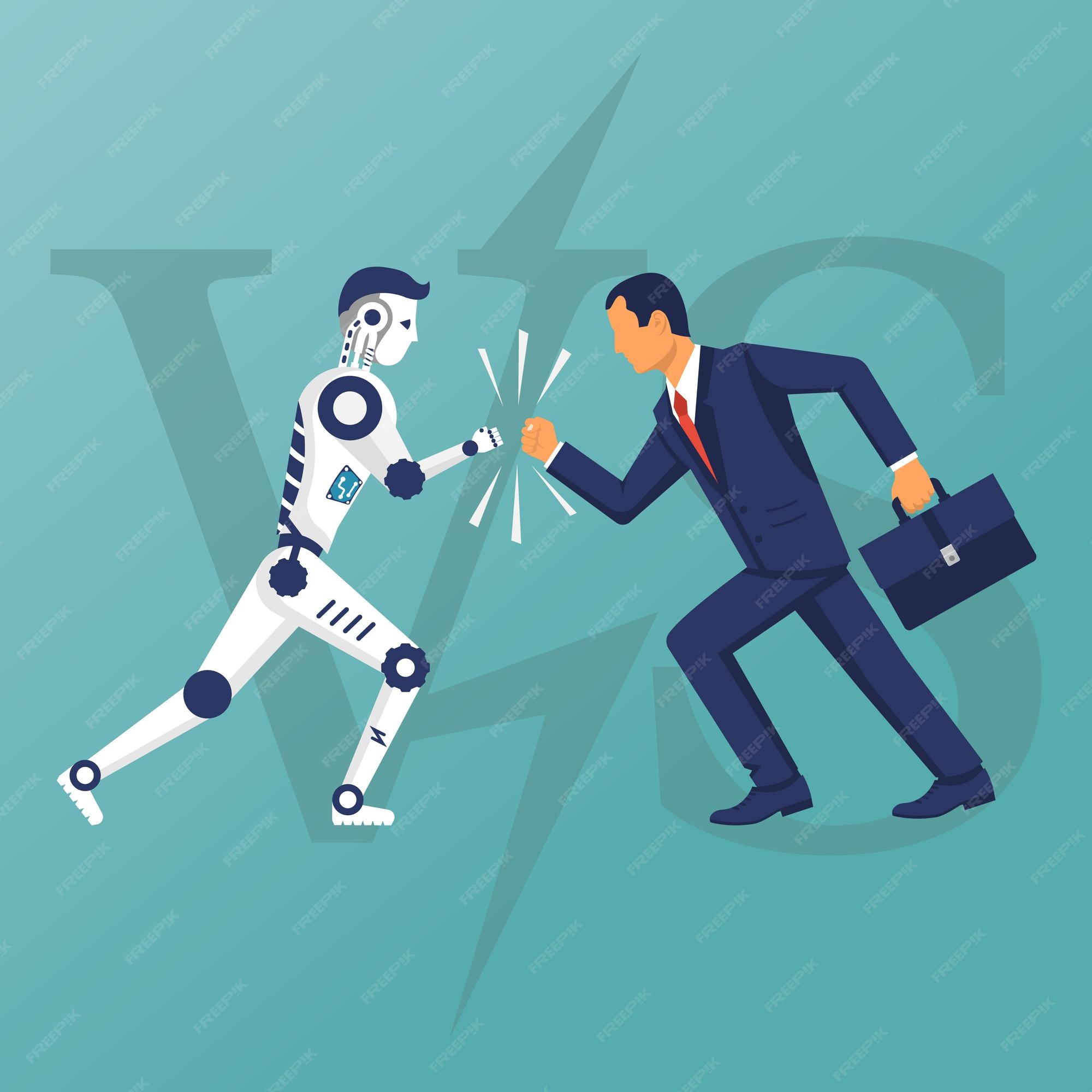 Premium Vector | Robot vs human. versus concept. vector illustration ... Premium Vector | Robot vs human. versus concept. vector illustration ...