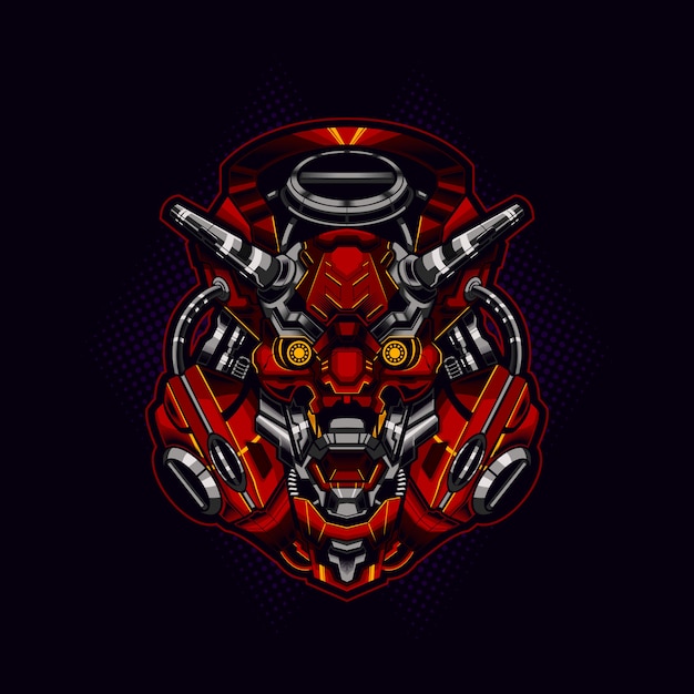Premium Vector | Robotic cyberpunk ronin samurai Premium Vector | Robotic cyberpunk ronin samurai
