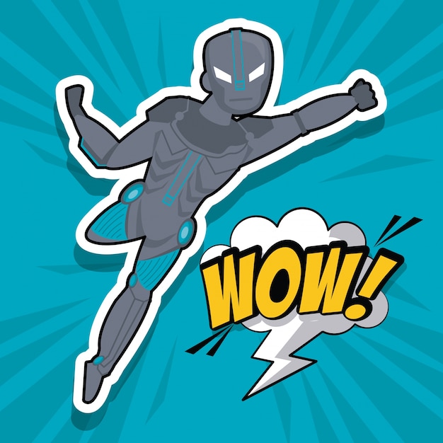 Premium Vector | Robotic superhero Premium Vector | Robotic superhero