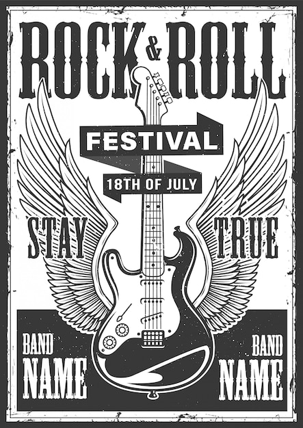 Free Vector Rock And Roll Poster