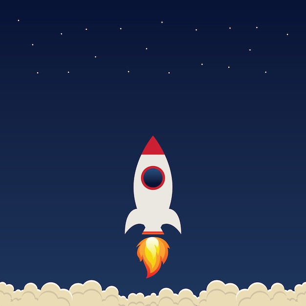 Premium Vector | Rocket launch Premium Vector | Rocket launch