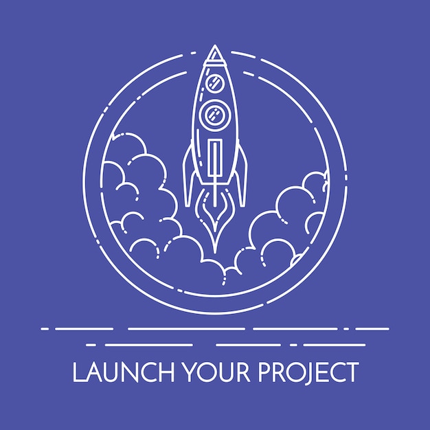 Premium Vector | Rocket takes off. isolated on white background Premium Vector | Rocket takes off. isolated on white background