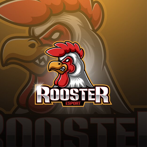 Premium Vector Rooster Esport Mascot Logo Design