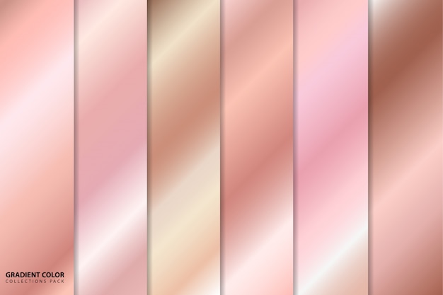 Premium Vector | Rose gold gradient color collections pack Premium Vector | Rose gold gradient color collections pack