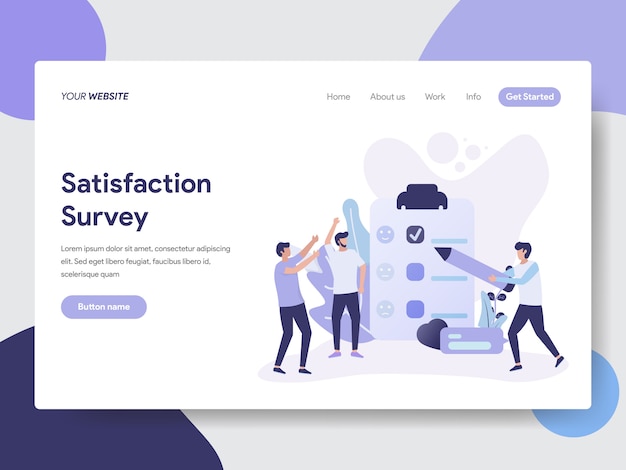 Premium Vector | Satisfaction survey illustration for web page Premium Vector | Satisfaction survey illustration for web page
