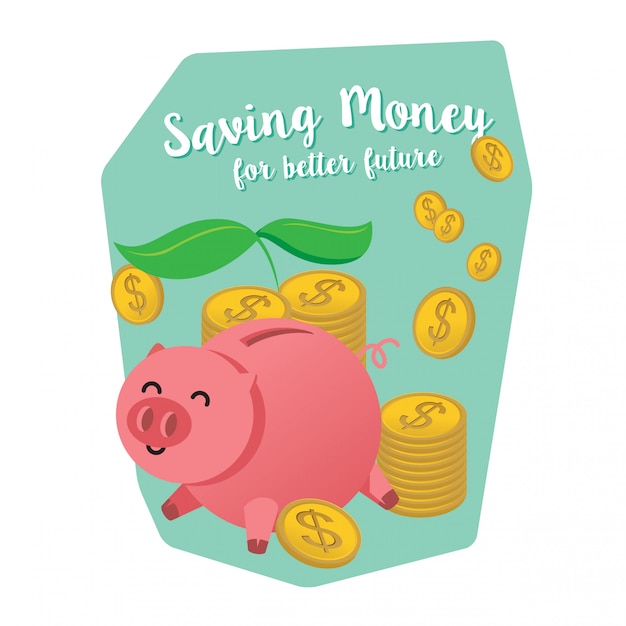 Premium Vector | Saving money poster illustration Premium Vector | Saving money poster illustration