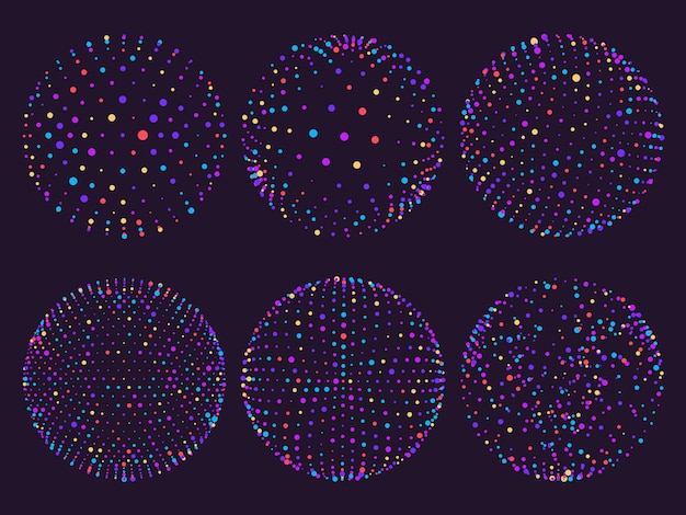 Premium Vector Science Colorful Atom Spheres Of Dots Orbs Or