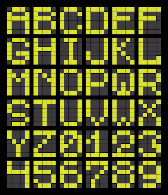 Premium Vector | Scoreboard electronic digital numbers and letters font ... Premium Vector | Scoreboard electronic digital numbers and letters font ...