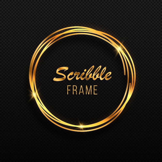 Premium Vector | Scribble circle frame drawn circle sketch gold frame ... Premium Vector | Scribble circle frame drawn circle sketch gold frame ...
