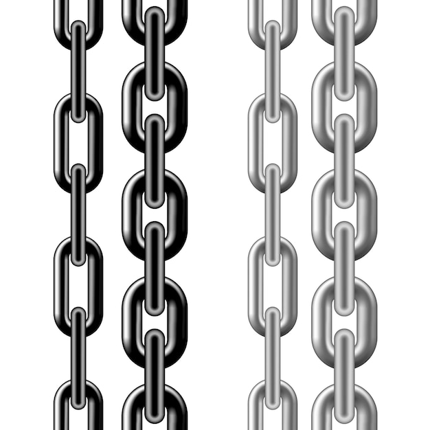 Premium Vector | Seamless chain pattern. black and silver metallic ... Premium Vector | Seamless chain pattern. black and silver metallic ...