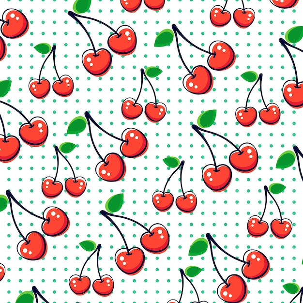 Premium Vector Seamless Cherry Pattern