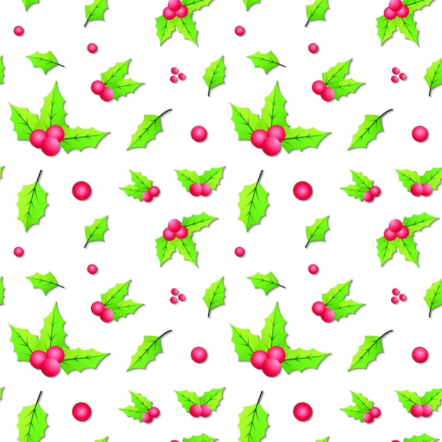 Premium Vector | Seamless christmas leafs vector pattern background Premium Vector | Seamless christmas leafs vector pattern background