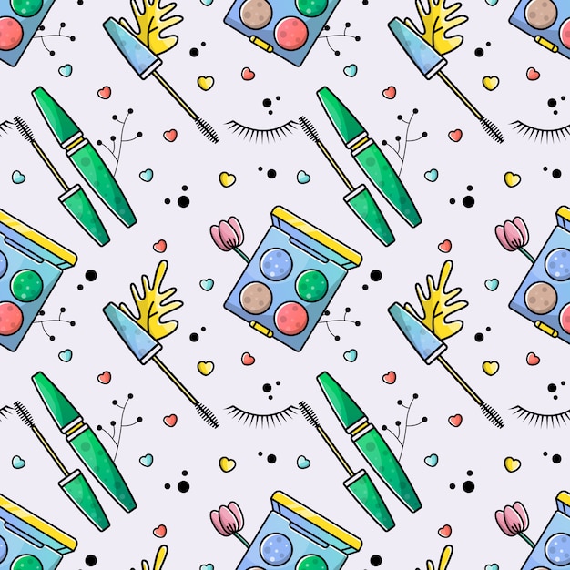 Premium Vector Seamless Pattern Accessories Makeup