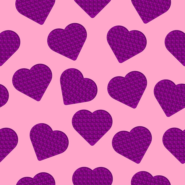 Premium Vector Seamless Pattern On Pink Background With Heart Toy