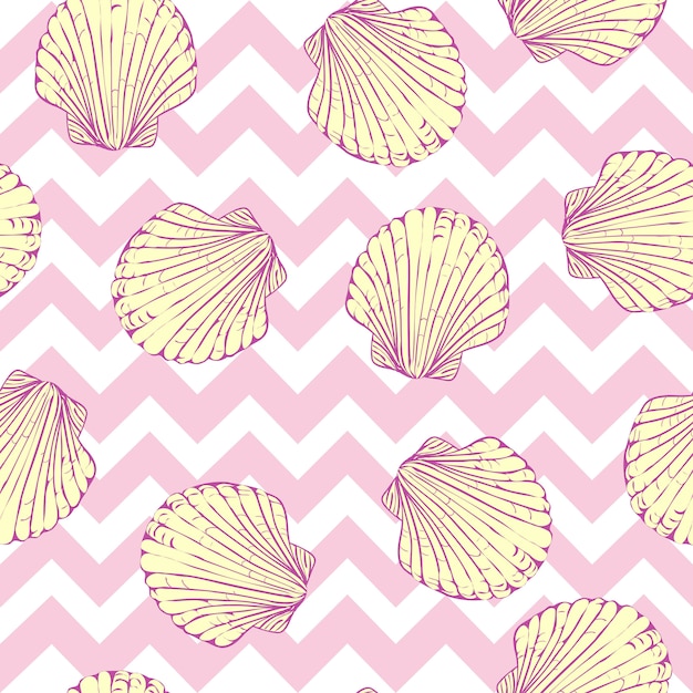 Premium Vector | Seamless pattern of seashells Premium Vector | Seamless pattern of seashells