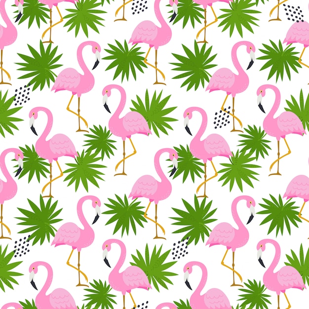 Premium Vector | Seamless pattern with cute flamingos Premium Vector | Seamless pattern with cute flamingos