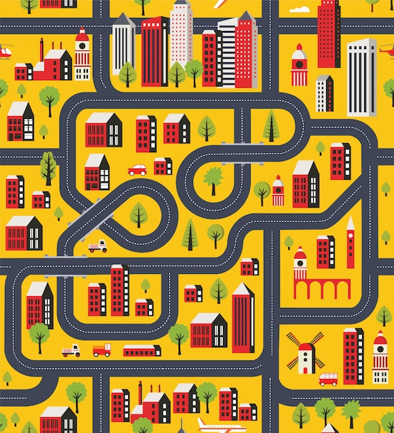 Premium Vector | Seamless repeating cartoon Premium Vector | Seamless repeating cartoon
