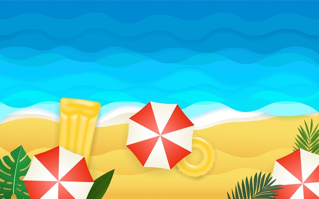 Premium Vector | Seaside illustration. tropical illustration Premium Vector | Seaside illustration. tropical illustration