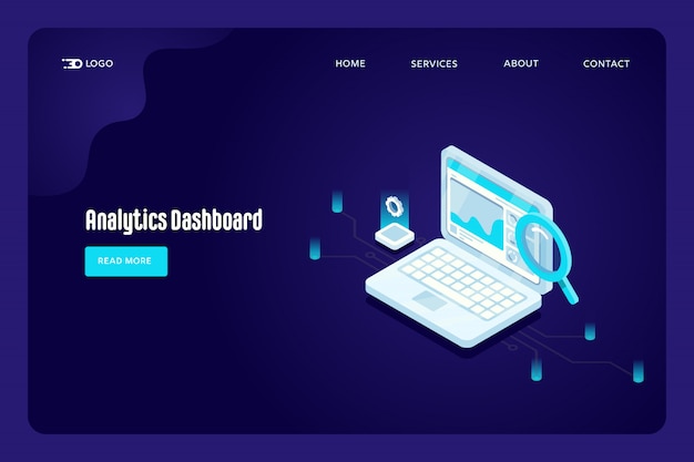 Premium Vector Seo Analytics Dashboard Template