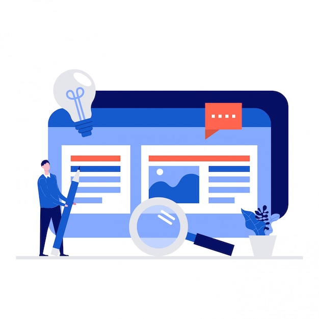 Premium Vector Seo And Content Marketing Illustration Concept With
