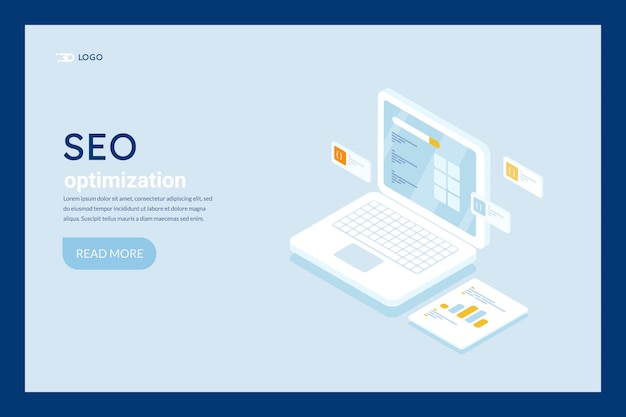 Premium Vector | Seo optimization conceptual banner Premium Vector | Seo optimization conceptual banner