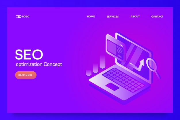 Premium Vector | Seo optimization conceptual banner Premium Vector | Seo optimization conceptual banner