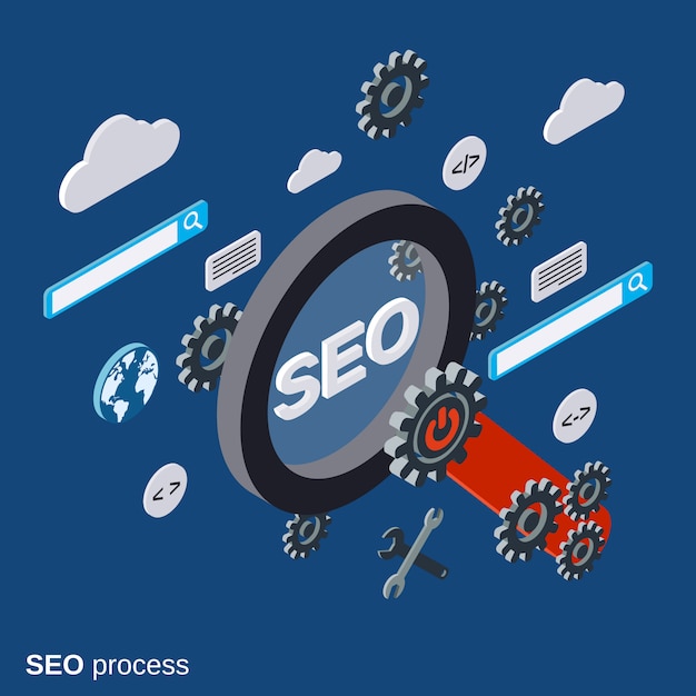 Premium Vector | Seo optimization flat isometric vector concept ... Premium Vector | Seo optimization flat isometric vector concept ...