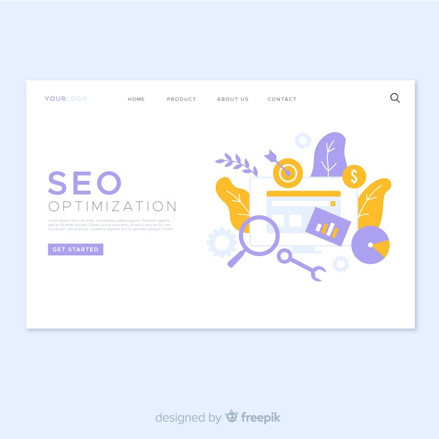 Premium Vector | Seo optimization landing page design Premium Vector | Seo optimization landing page design