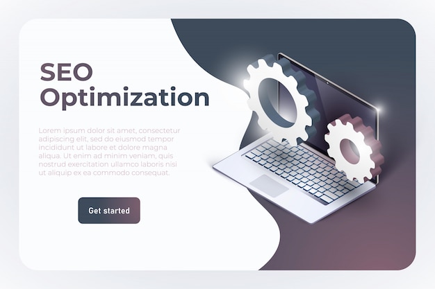 Premium Vector | Seo optimization website landing page template. Premium Vector | Seo optimization website landing page template.