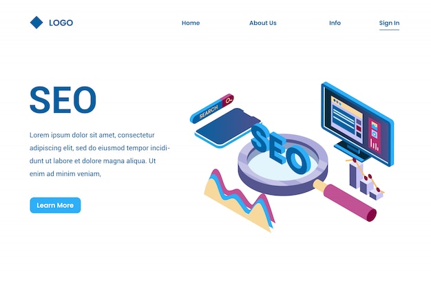 Premium Vector | Seo for optimize website isometric 3d Premium Vector | Seo for optimize website isometric 3d