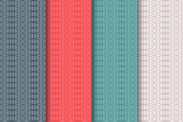 Premium Vector Set Of Abstract Curve Seamless Pattern Design Template Use Circle Curve And